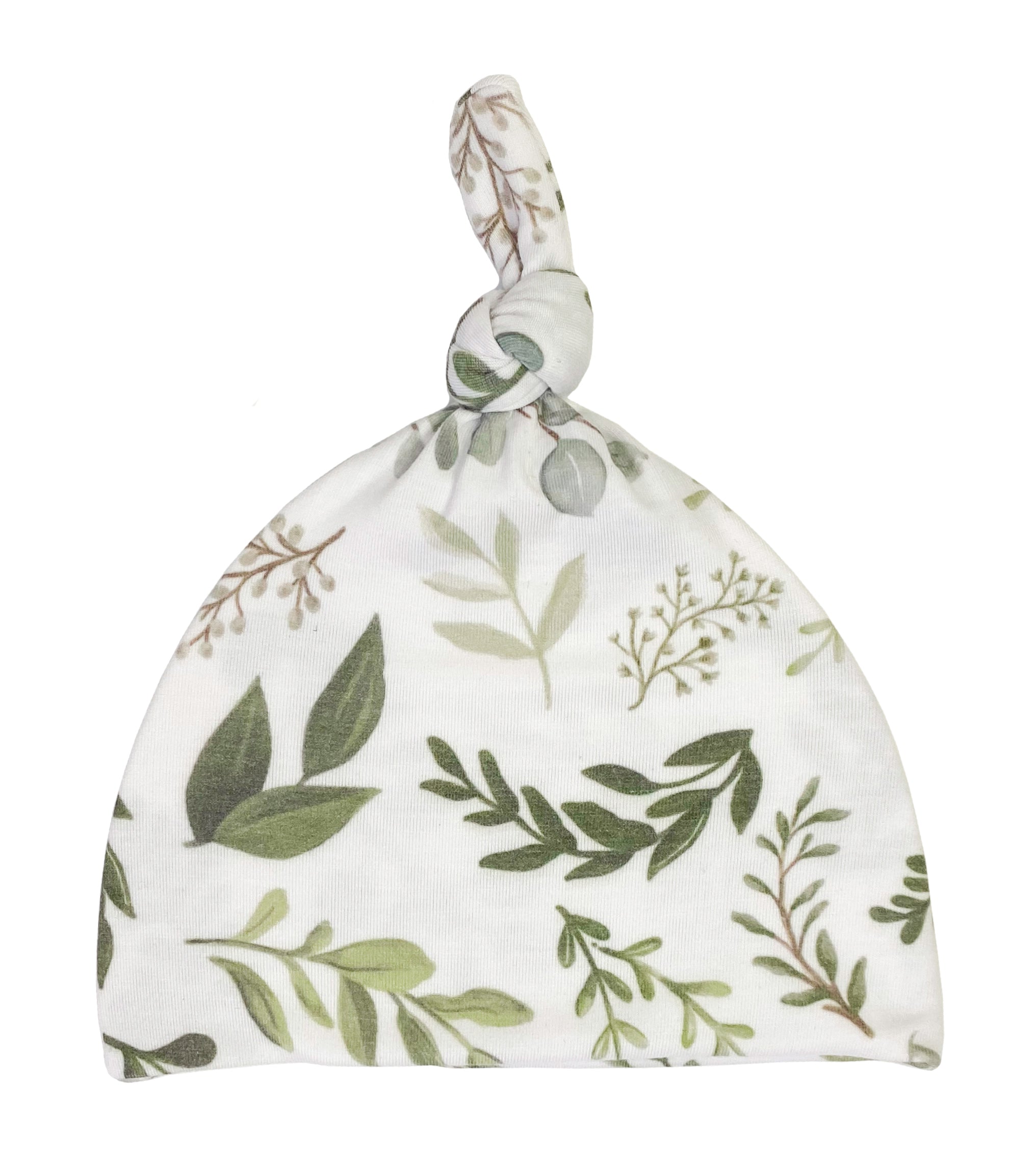 Extra Soft Top Knot Hat: Graceful Greenery – Village Baby