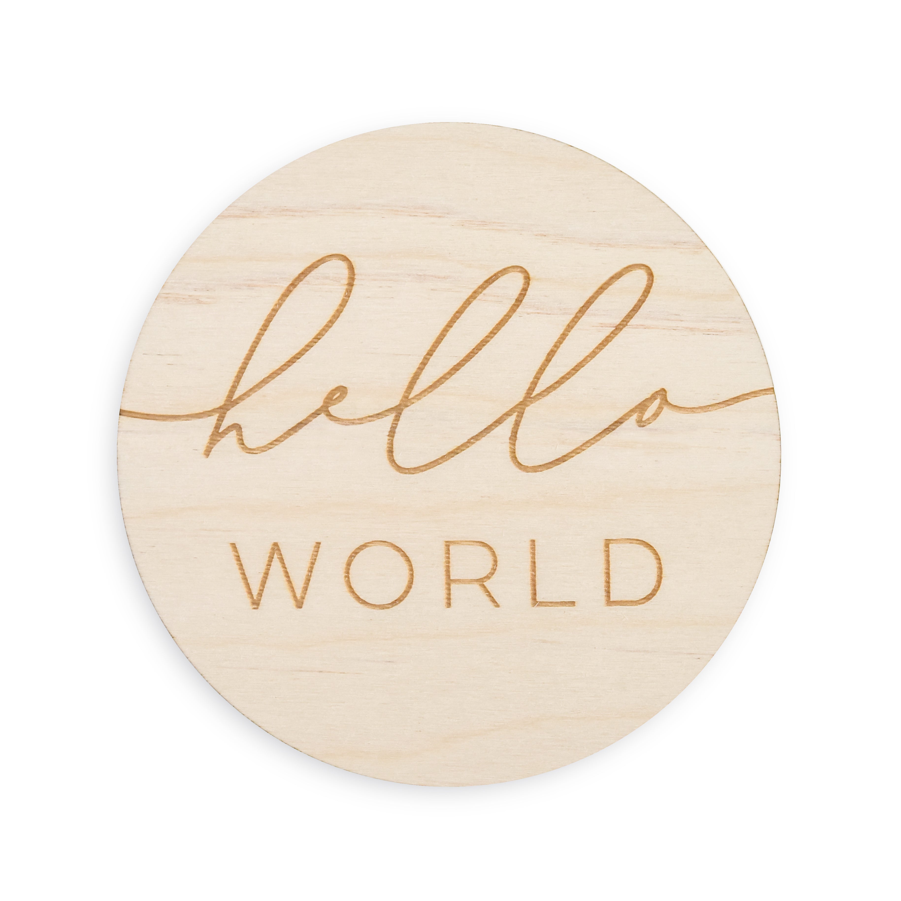 Hello World Sign: Simple Script – Village Baby