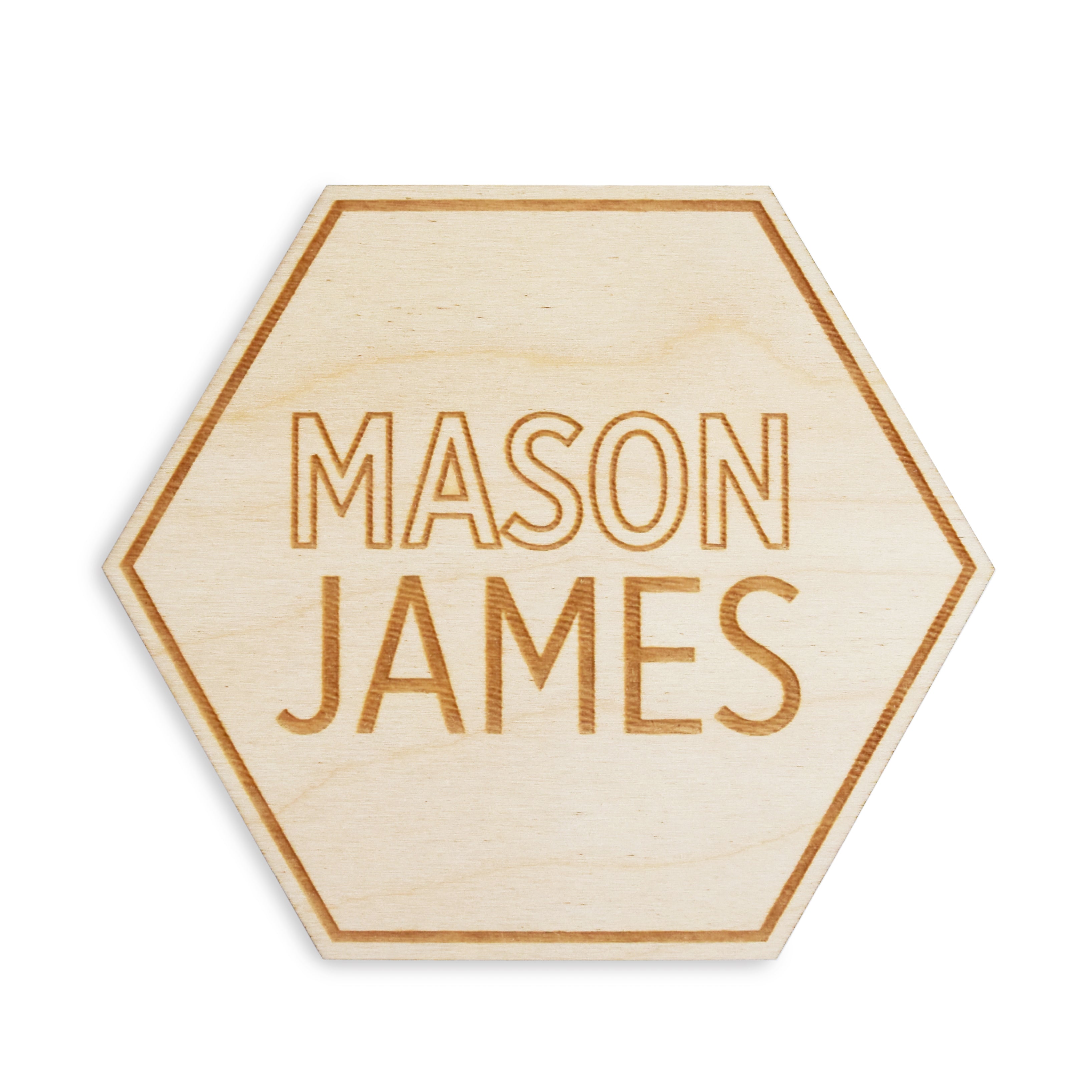 Custom Name Sign: Modern Outline Hex – Village Baby
